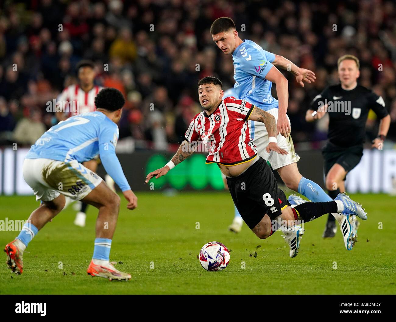 Sheffield, UK. 11th Mar, 2025. Gustavo Hamer of Sheffield United with ...