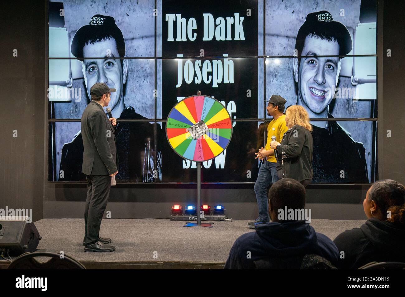 (L to R) Dark Joseph Ravine, contestant Tony Davis, and Georgette Flamm ...
