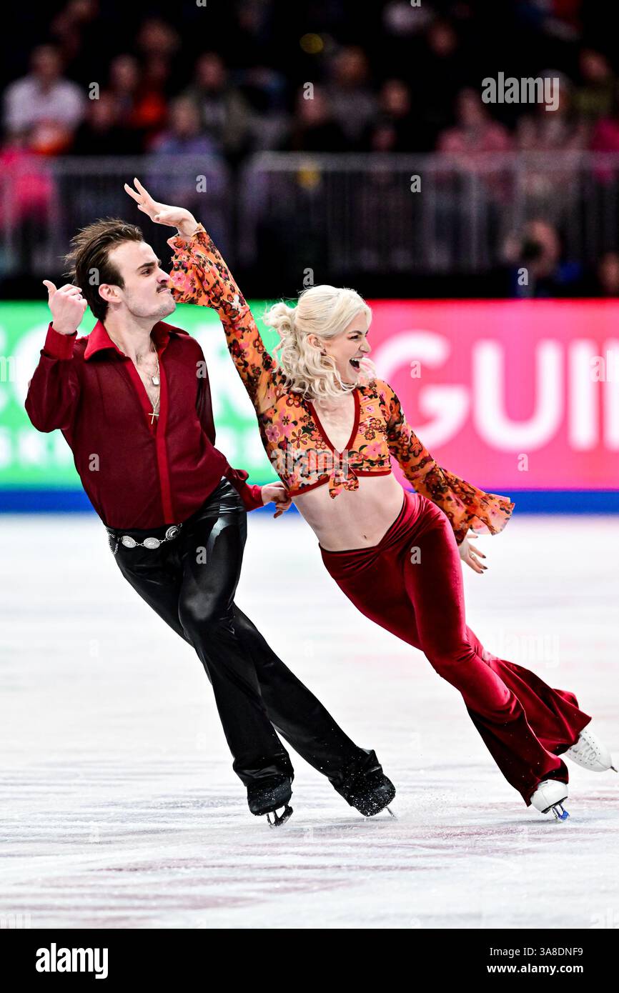 Boston, USA. 28th Mar 2025. Olivia SMART & Tim DIECK (ESP), during Ice ...