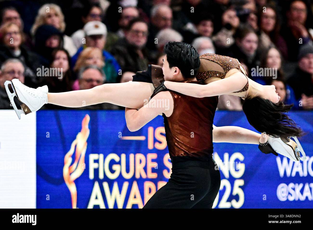 Boston, USA. 28th Mar 2025. Hannah LIM & Ye QUAN (KOR), during Ice ...