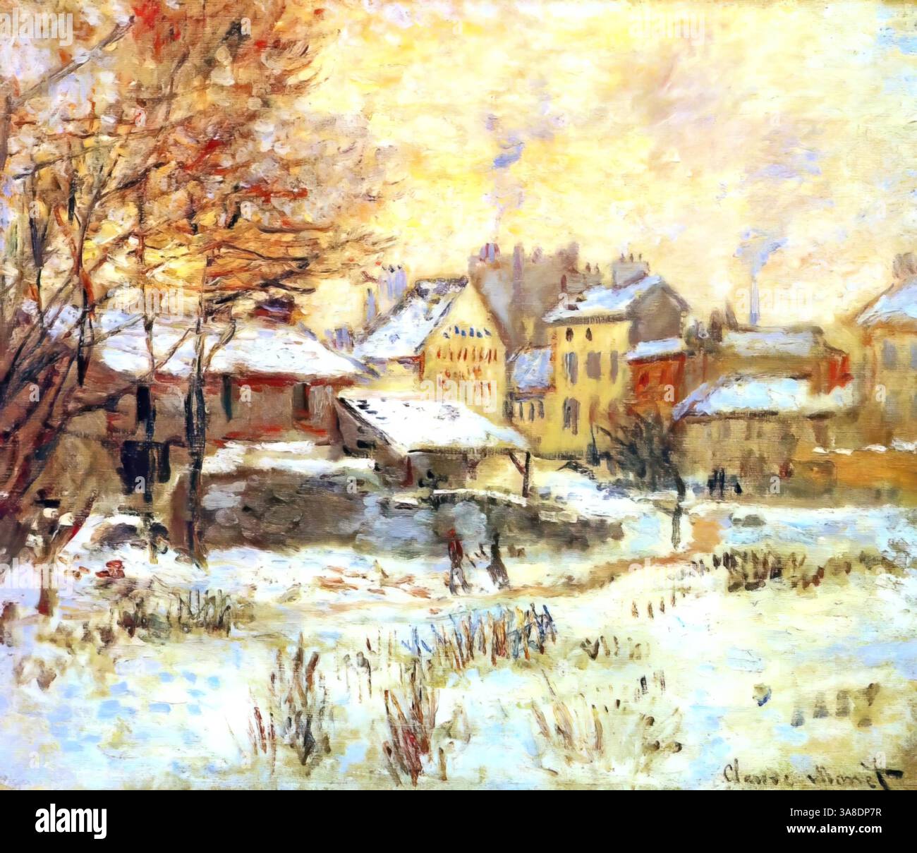 Snow effect, sunset, 1875 (Painting) by Monet, Claude (1840-1926 ...