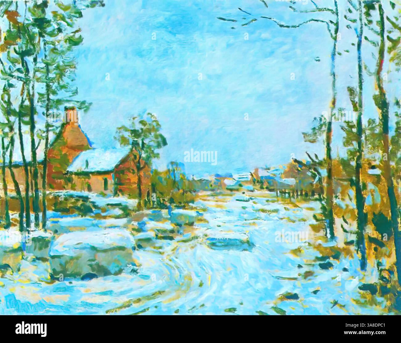 Winter effect at Argenteuil, 1875 (Painting) by Monet, Claude (1840 ...