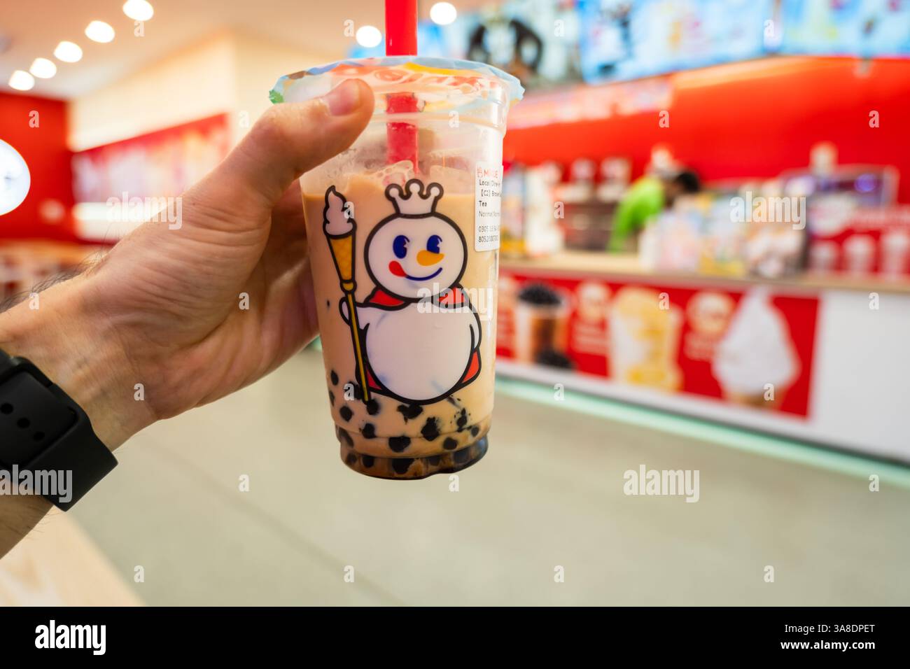 Kuala Lumpur, Malaysia - 03.10.2025: Mixue bubble tea in Mixue shop in ...