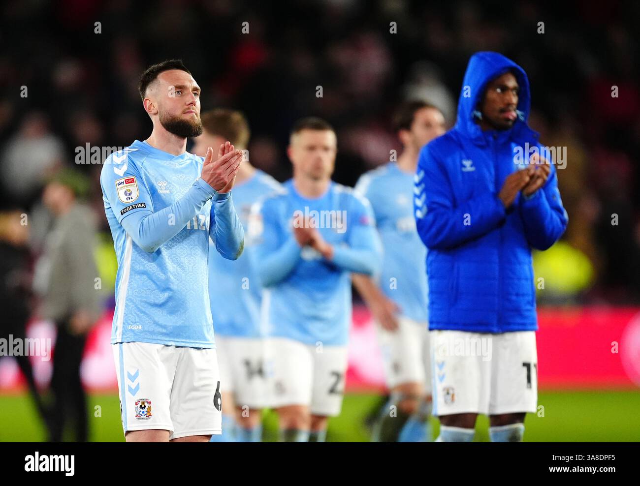 Coventry City's Matt Grimes applauds the fans following the Sky Bet ...