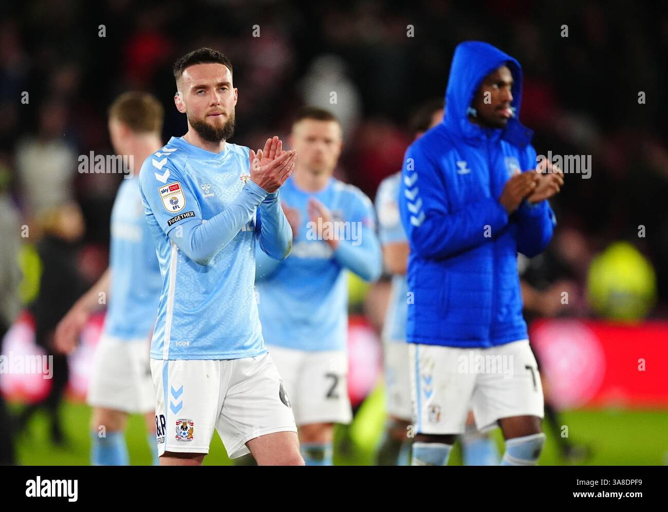 Coventry City's Matt Grimes applauds the fans following the Sky Bet ...