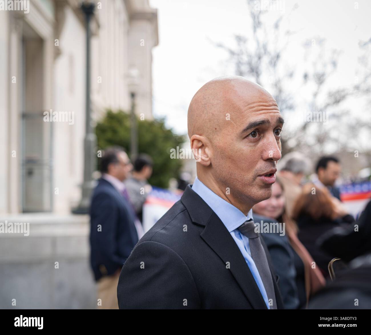 Newark, USA. 28th Mar, 2025. Ramzi Kassem, law professor and Director ...