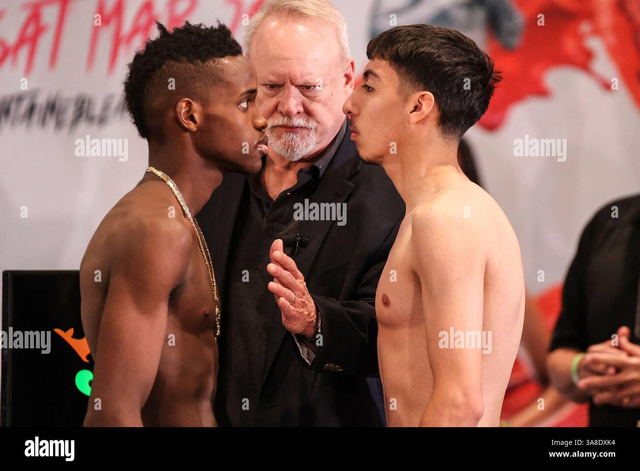 March 28, 2025: (L-R) Junior Lightweight Dedrick Crocklem and Dionne ...