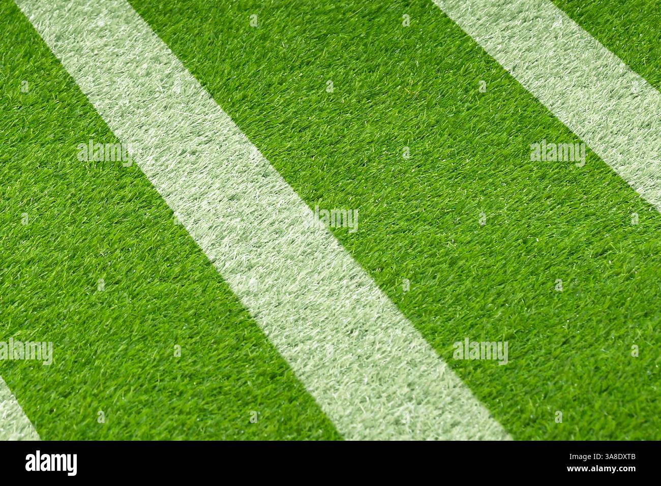 Football field with markings on green turf Stock Photo - Alamy