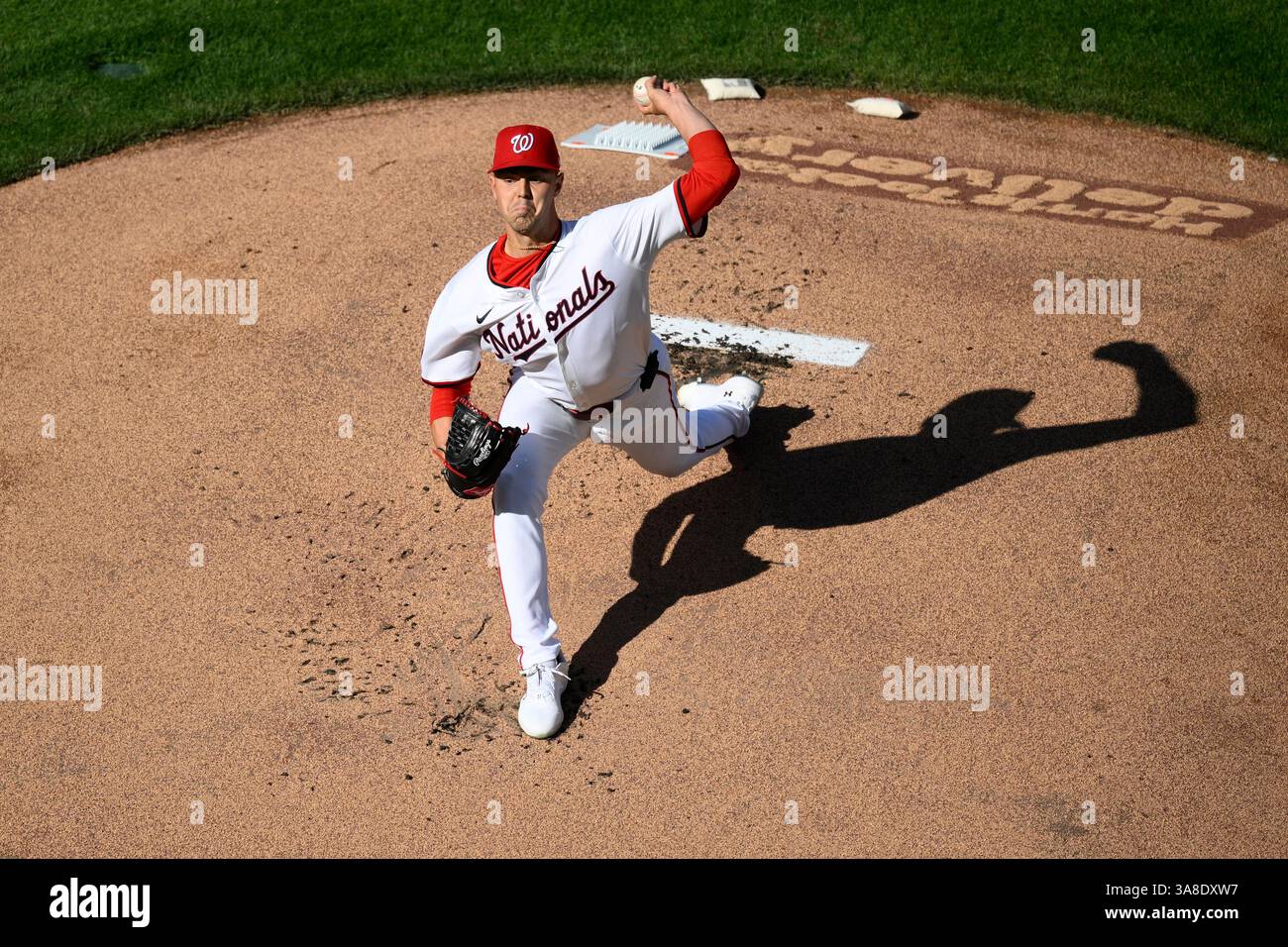 Washington Nationals starting pitcher MacKenzie Gore (1) in action during an opening-day ...