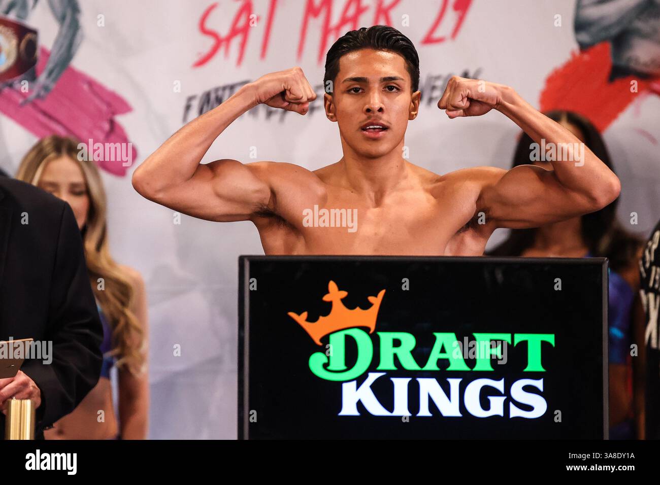 Jr. 28th Mar, 2025. Welterweight Emiliano Fernando Vargas stands on a ...