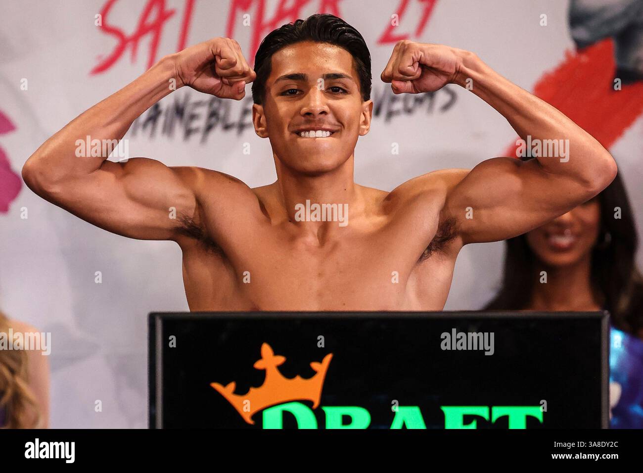 March 28, 2025: Jr. Welterweight Emiliano Fernando Vargas stands on a ...