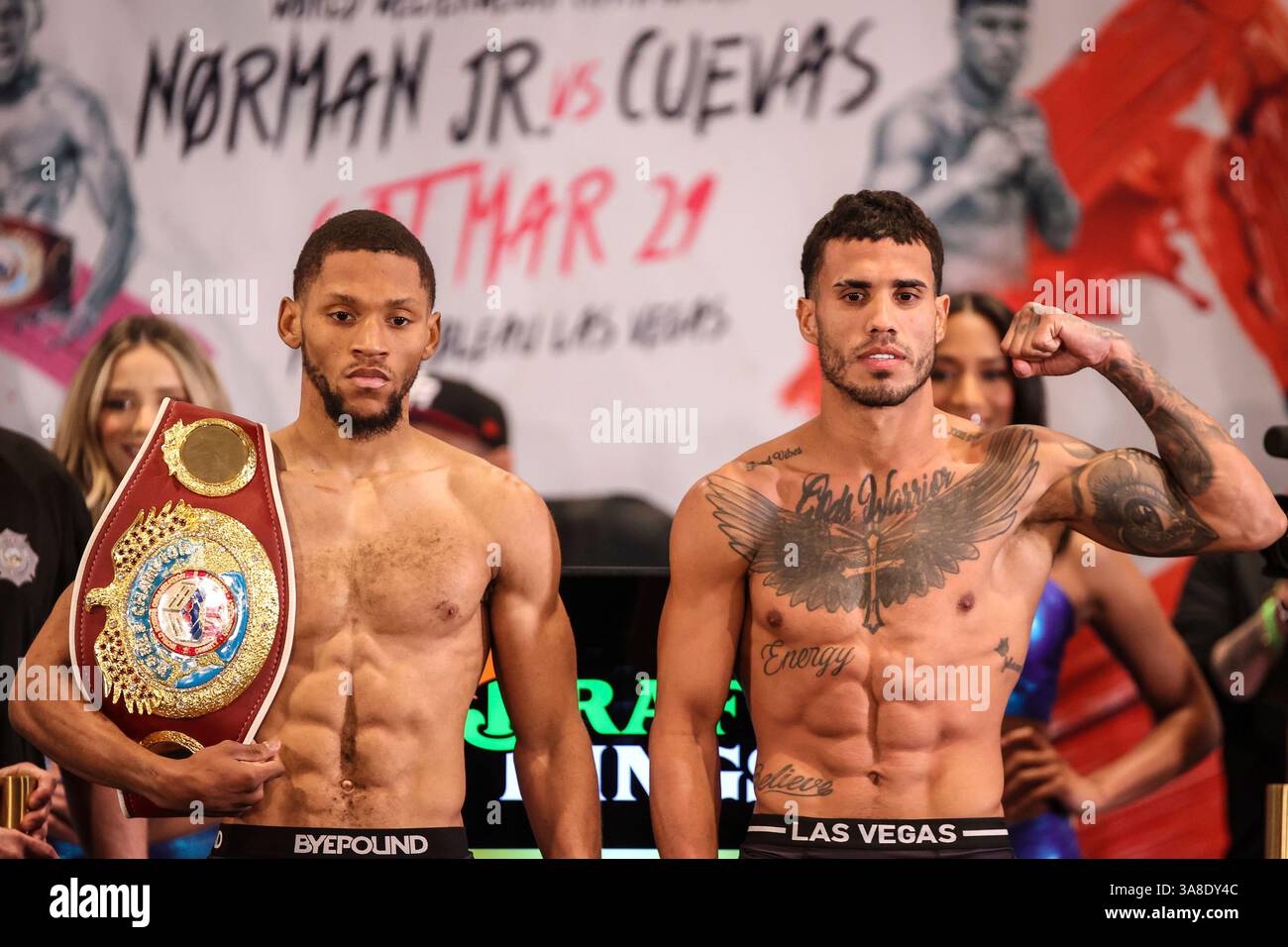 March 28, 2025: (L-R) Welterweight Brian Norman Jr. and Derrieck Cuevas ...