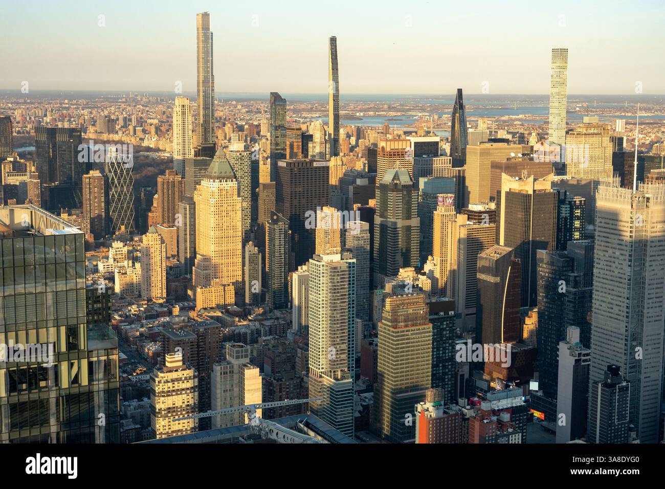 The beautiful and famous city of New York is seen from the 100th floor ...