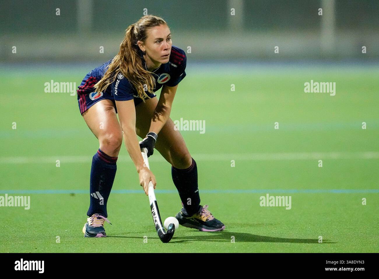 Mannheim, Deutschland. 28th Mar, 2025. Agustina Habif (MHC, 5), am Ball ...