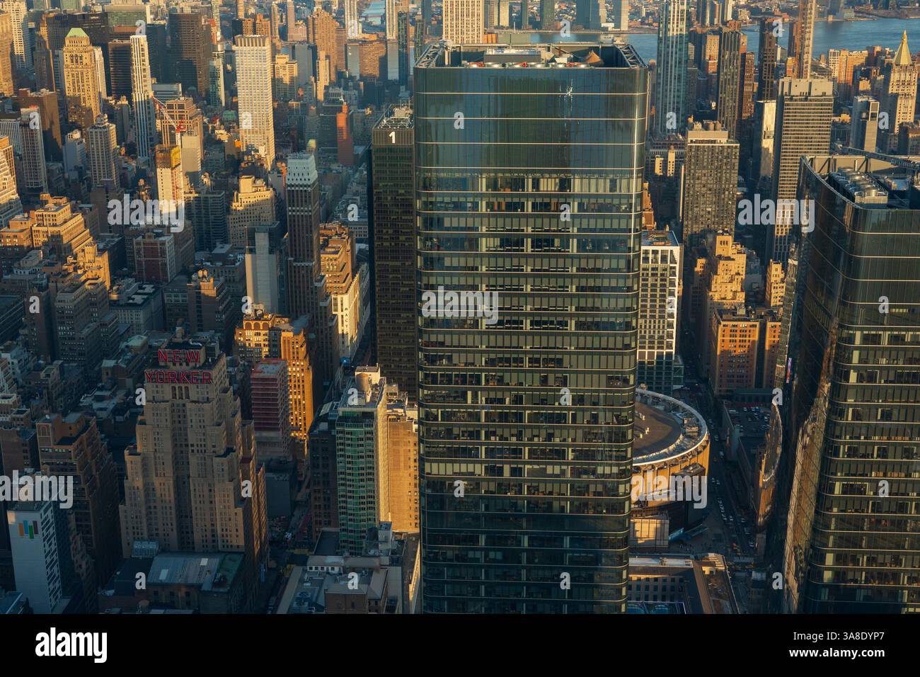 The beautiful and famous city of New York is seen from the 100th floor ...