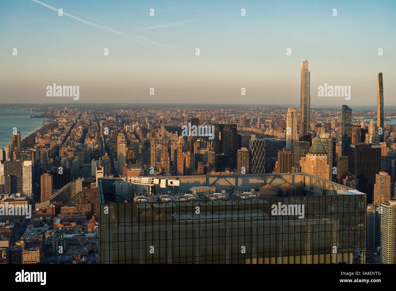 The beautiful and famous city of New York is seen from the 100th floor ...