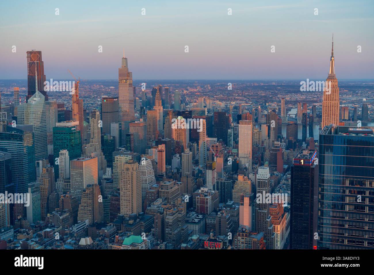 The beautiful and famous city of New York is seen from the 100th floor ...