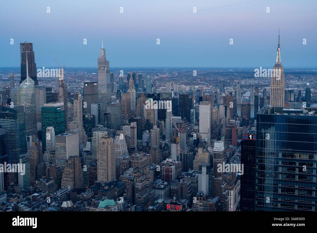 The beautiful and famous city of New York is seen from the 100th floor ...
