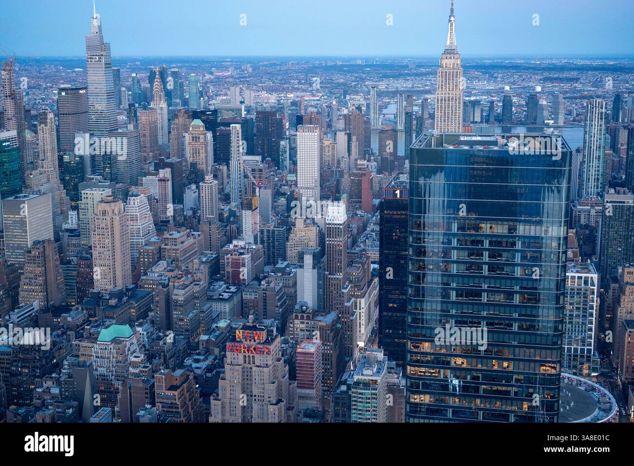 The beautiful and famous city of New York is seen from the 100th floor ...