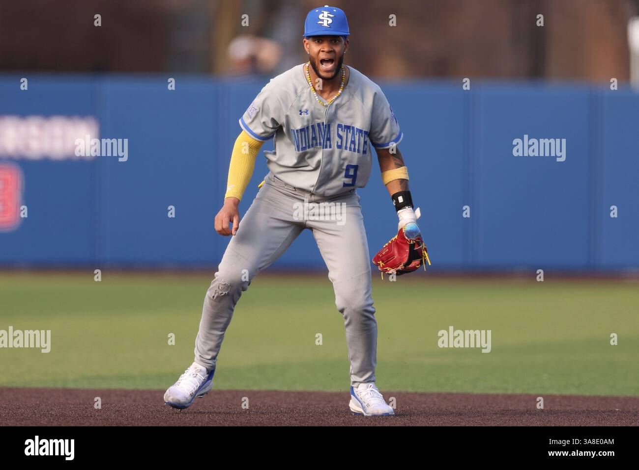 Indiana State Nomar Garcia (9) during an NCAA baseball game on Friday ...