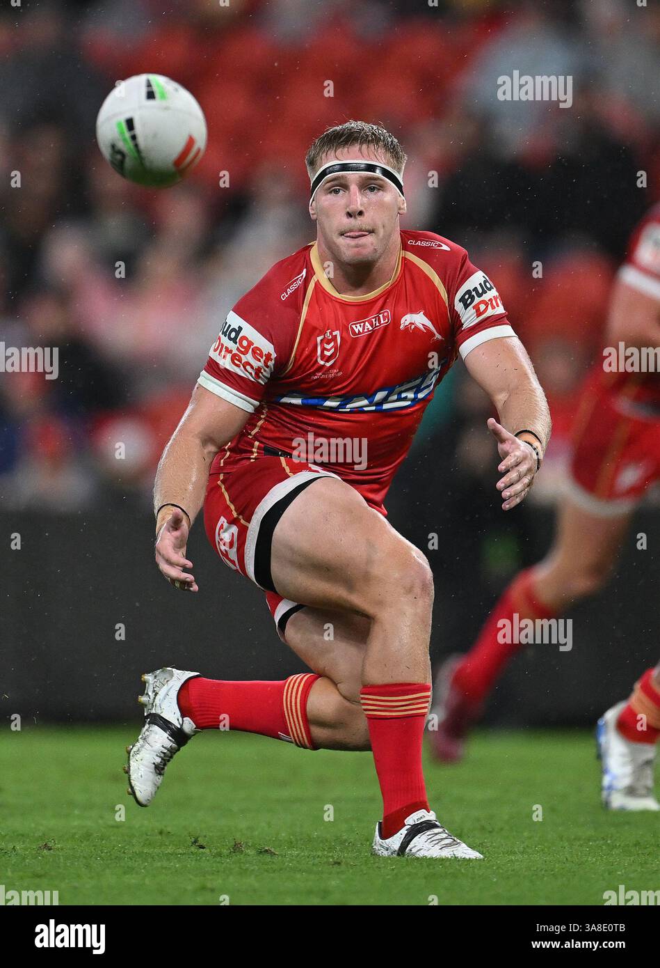 Brisbane, Australia. 28th Mar, 2025. Max Plath of the Dolphins during ...