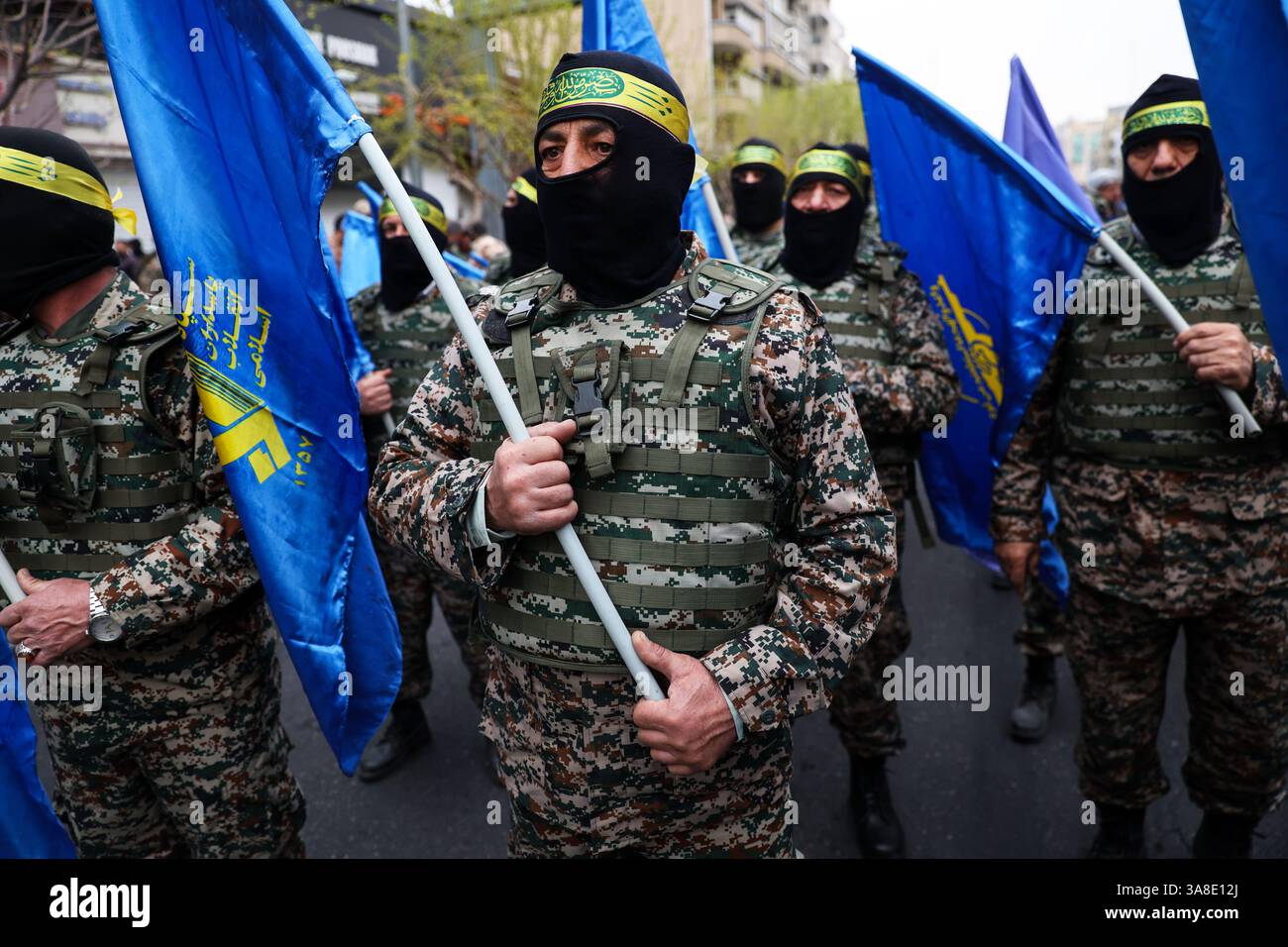 Tehran, Iran. 28th Mar, 2025. Member of the Iranian Basij paramilitary ...