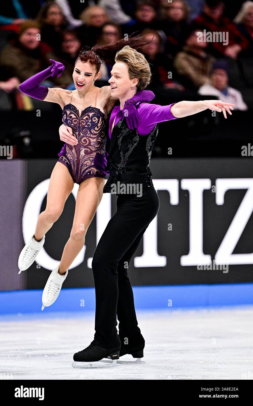 Boston, USA. 28th Mar 2025. Diana DAVIS & Gleb SMOLKIN (GEO), during ...