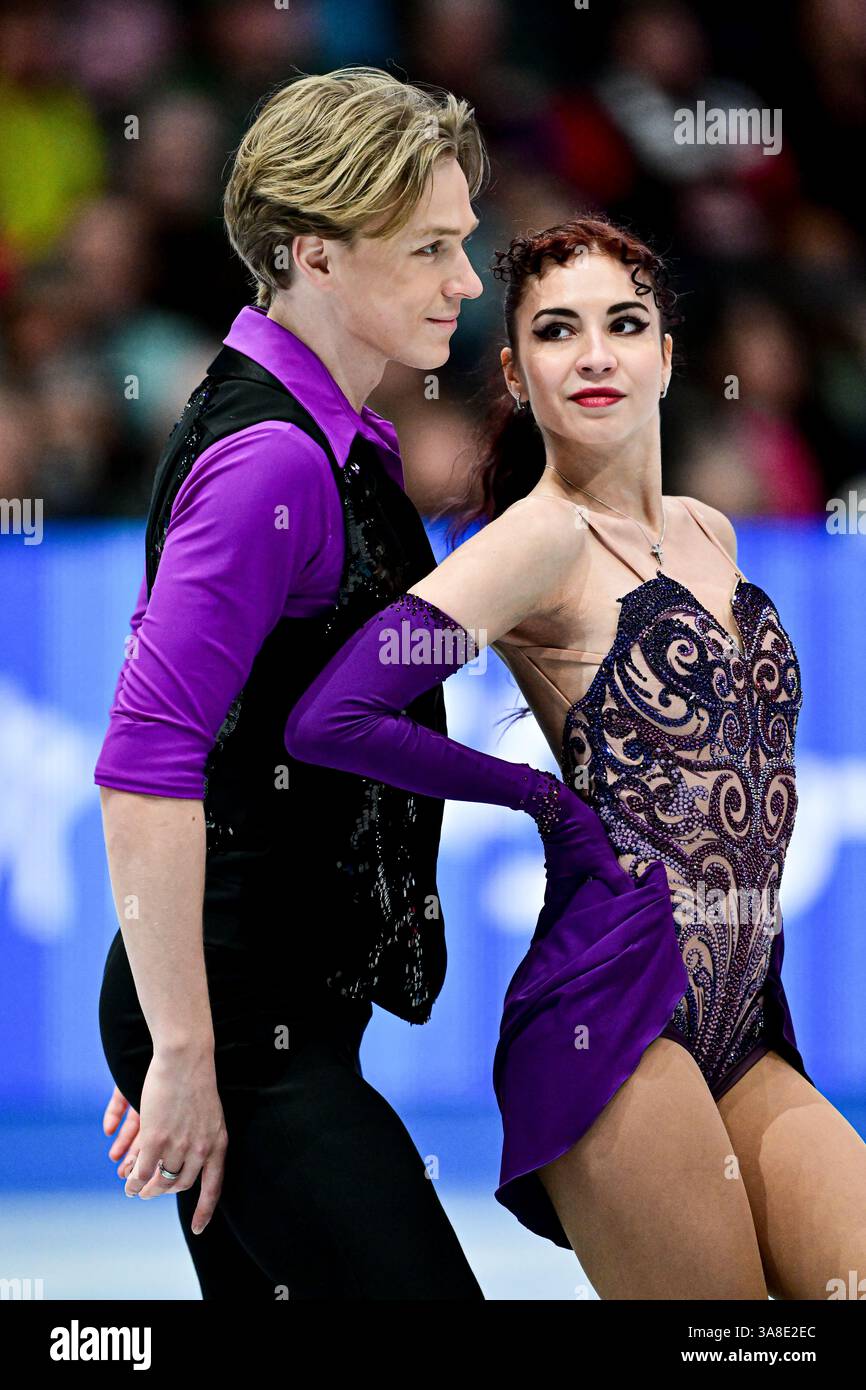 Boston, USA. 28th Mar 2025. Diana DAVIS & Gleb SMOLKIN (GEO), during ...