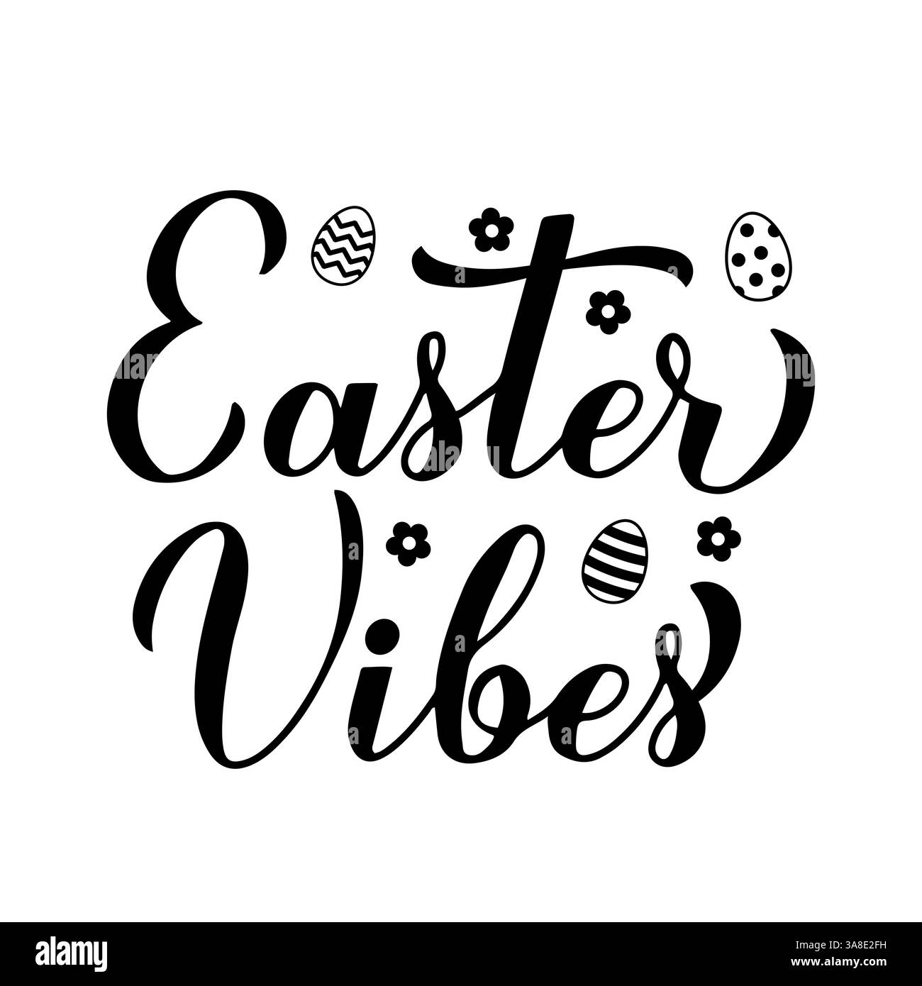 Easter Vibes calligraphy hand lettering. Easter saying typography ...