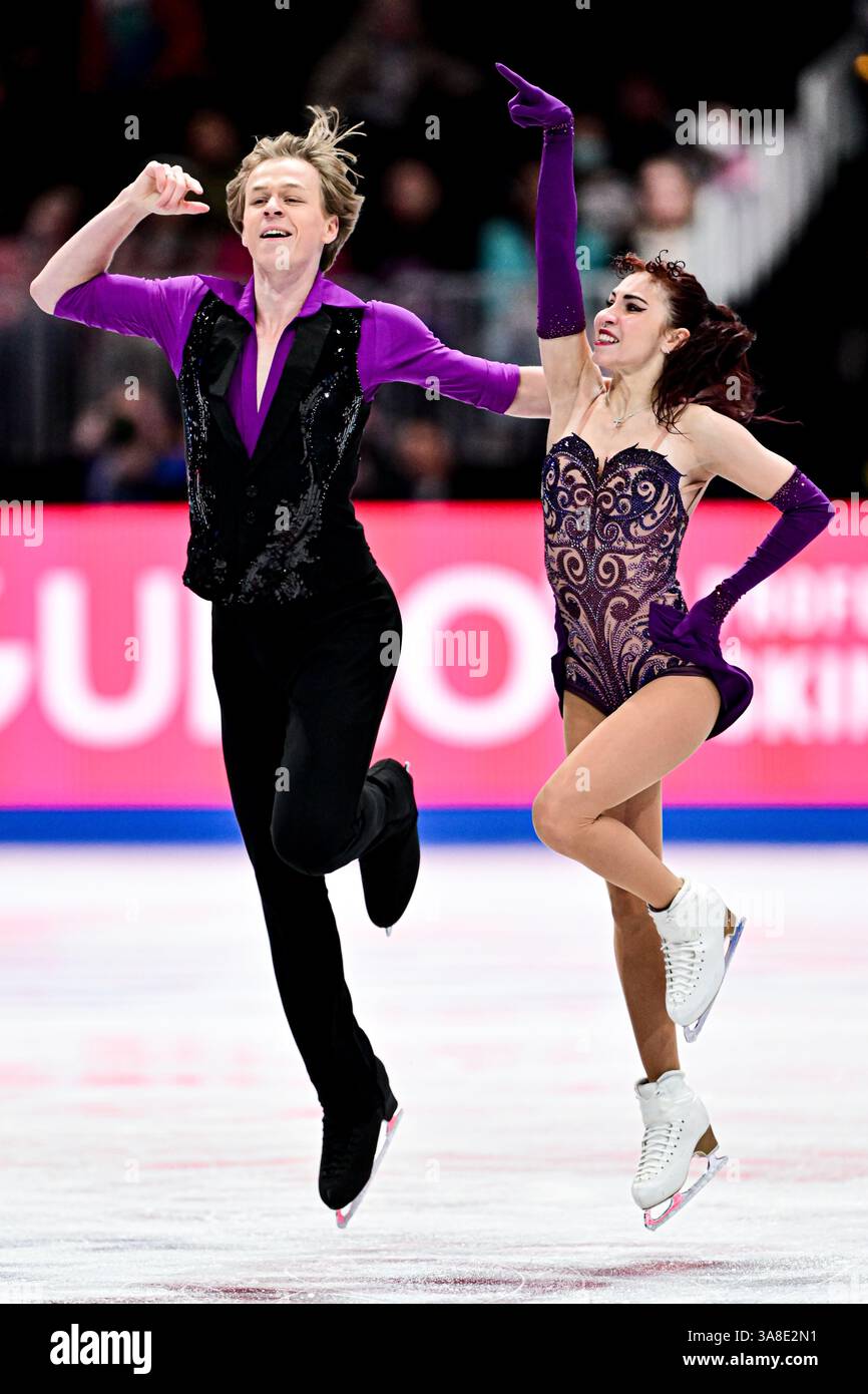 Boston, USA. 28th Mar 2025. Diana DAVIS & Gleb SMOLKIN (GEO), during ...