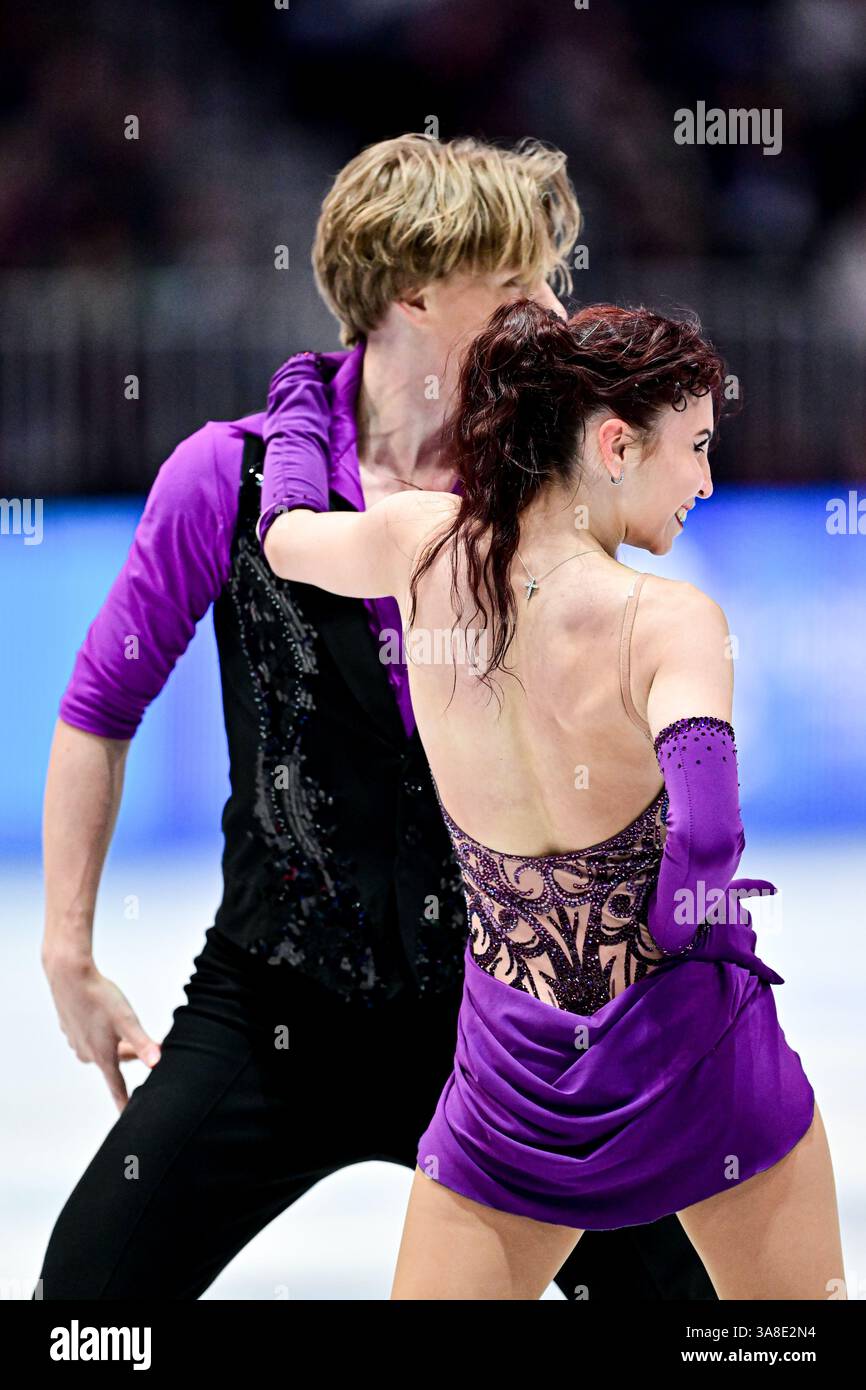 Boston, USA. 28th Mar 2025. Diana DAVIS & Gleb SMOLKIN (GEO), during ...