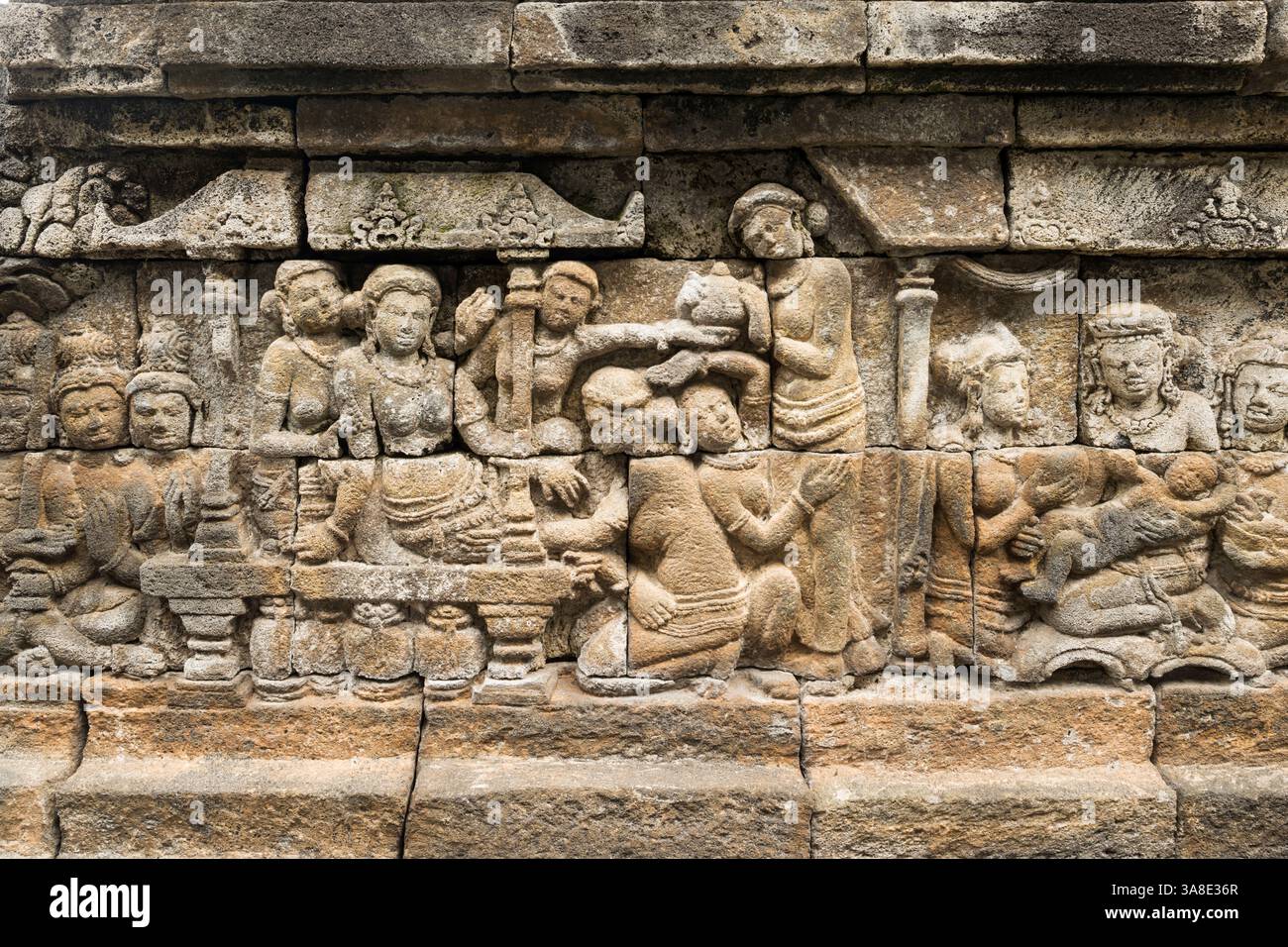 Bas reliefs on borobudur hi-res stock photography and images - Alamy