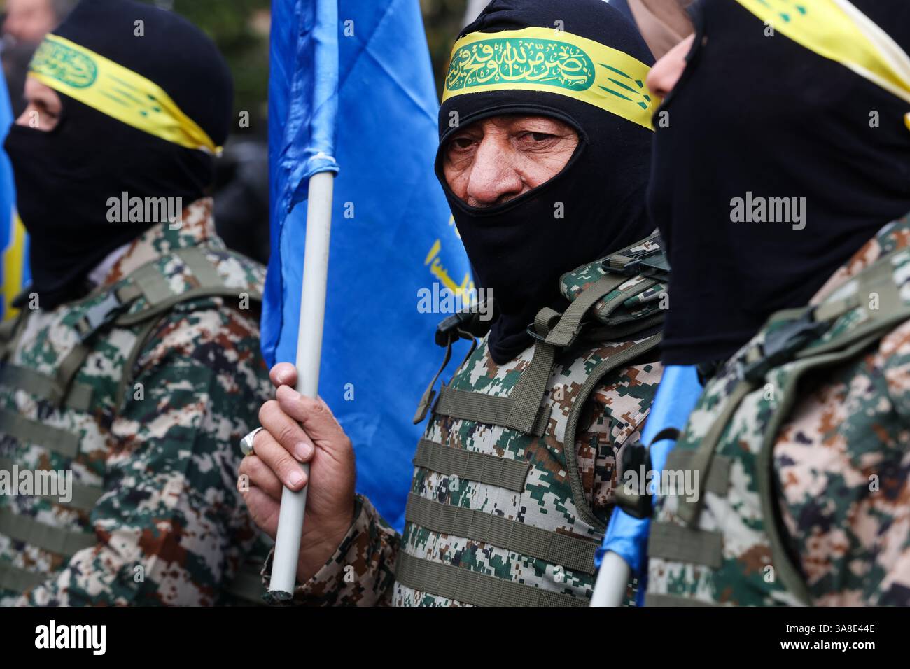Tehran, Iran. 28th Mar, 2025. Member of the Iranian Basij paramilitary ...
