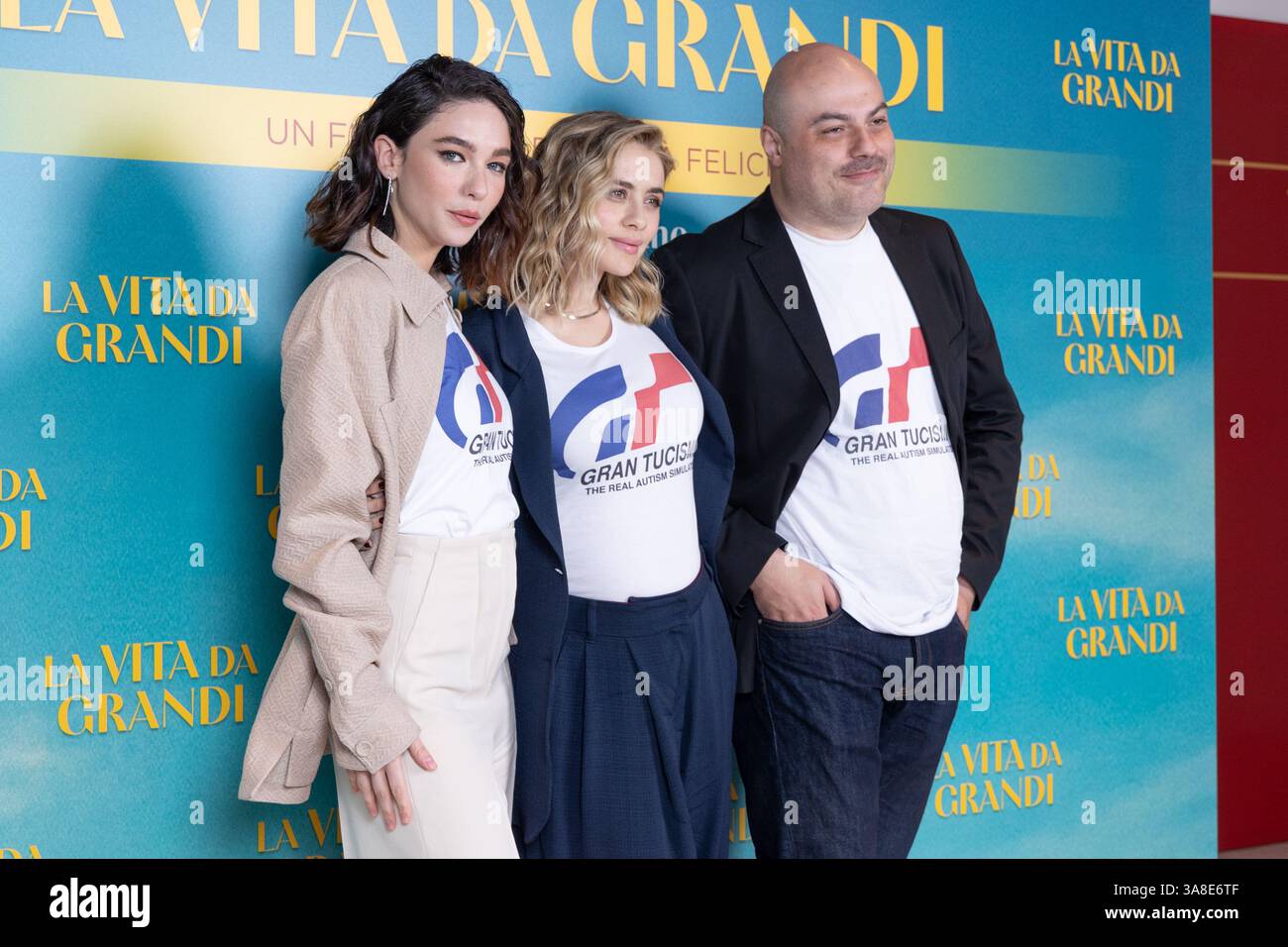 Rome, Italy. 28th Mar, 2025. Matilda De Angelis, Greta Scarano and Yuri ...