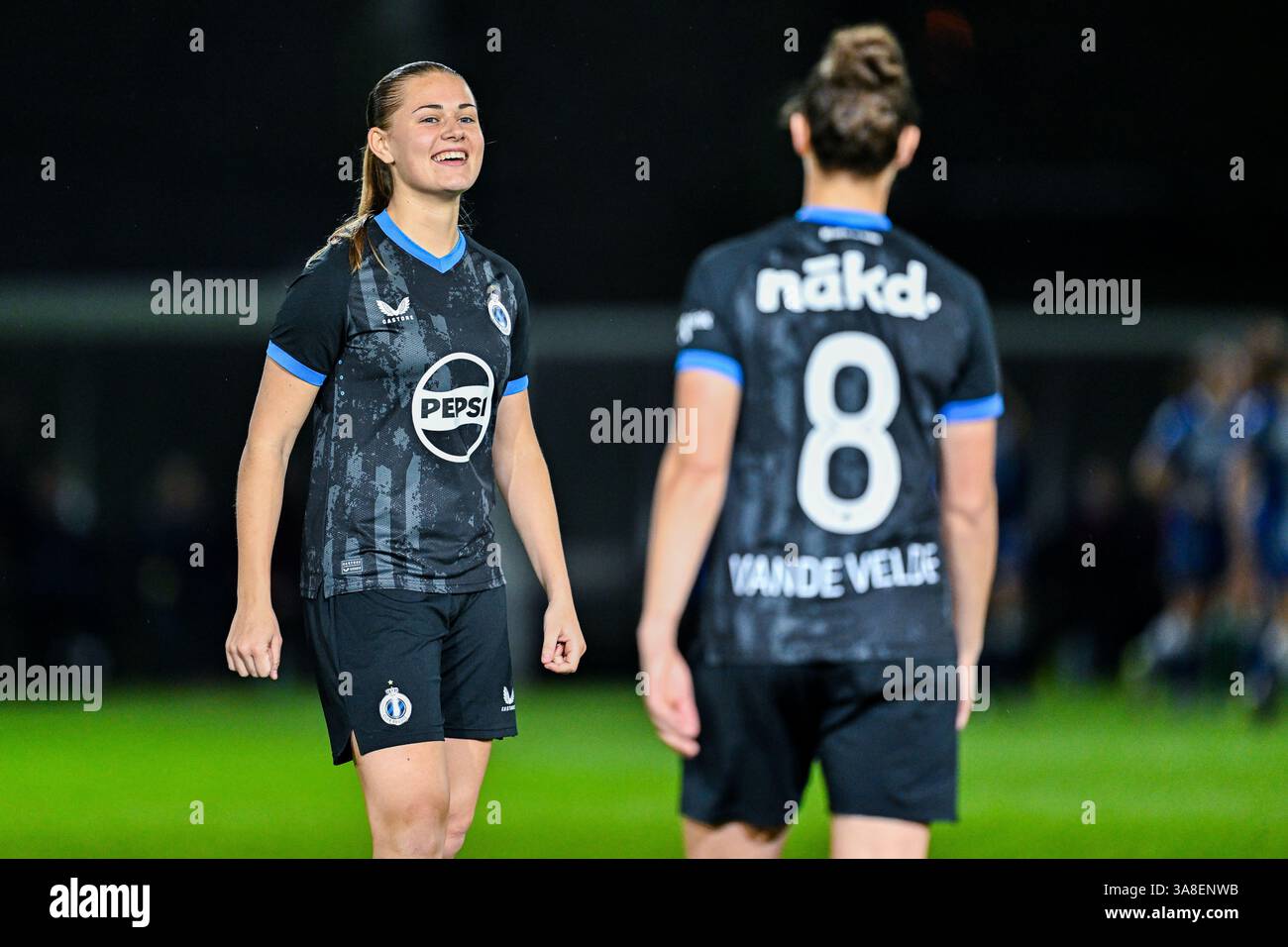 Gent, Belgium. 28th Mar, 2025. Clementine Reynebeau (46) of Club YLA ...