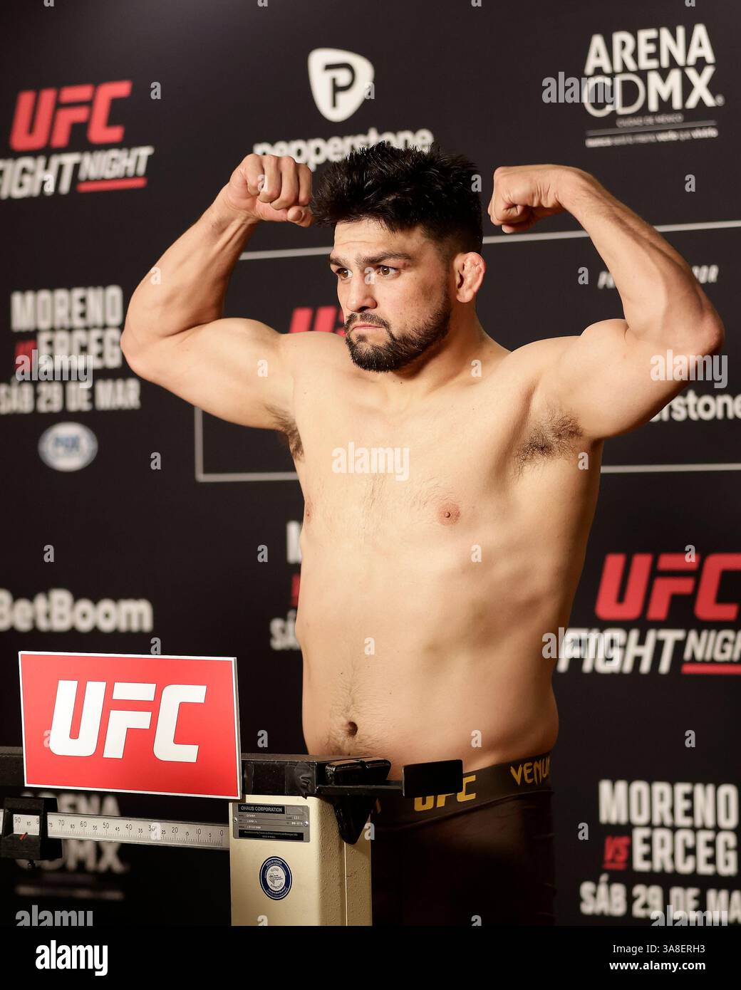 Mexico City, Mexico, MEX. 28th Mar, 2025. poses on the scale during ...