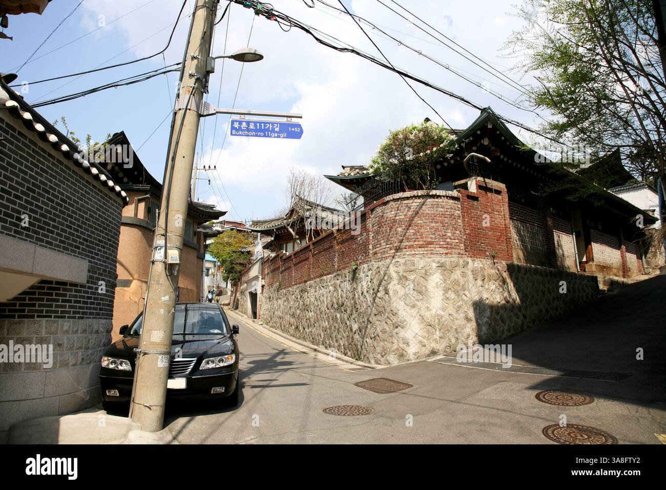 Bukchon Hanok Village in Seoul features narrow alleys and well ...