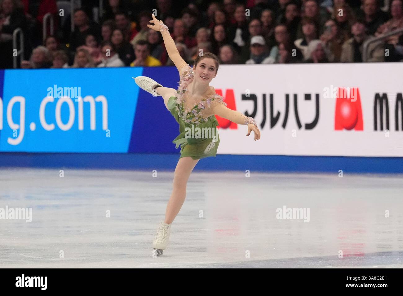Isabeau Levito, of the United States, performs during the women's free ...