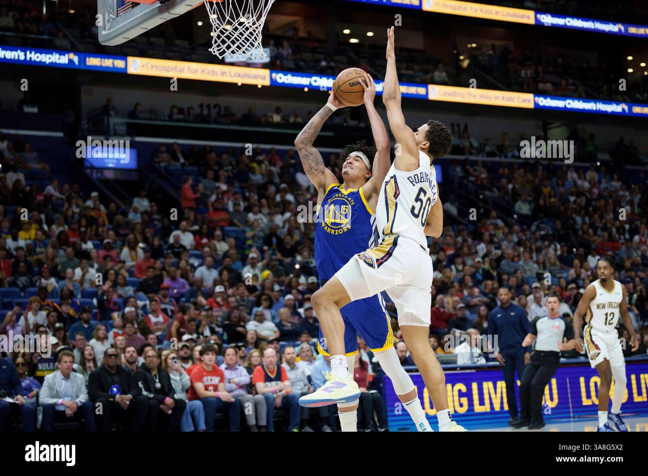 Golden State Warriors forward Gui Santos (15) shoots against New ...