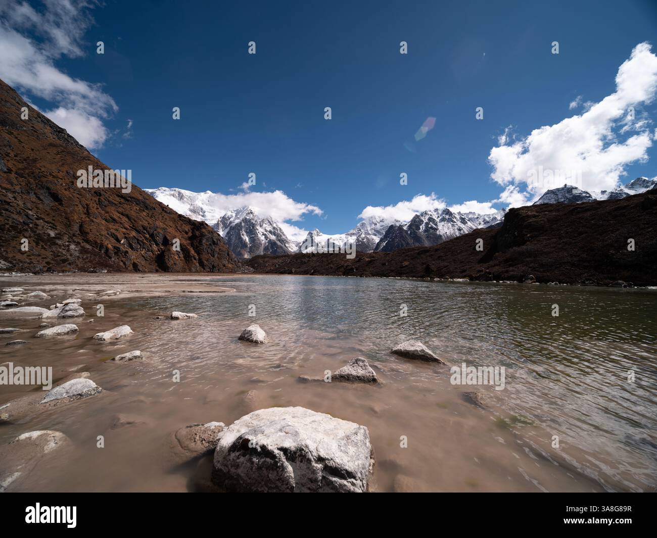 Beautiful peaks which is seen from lowland of ramche tea house Stock ...