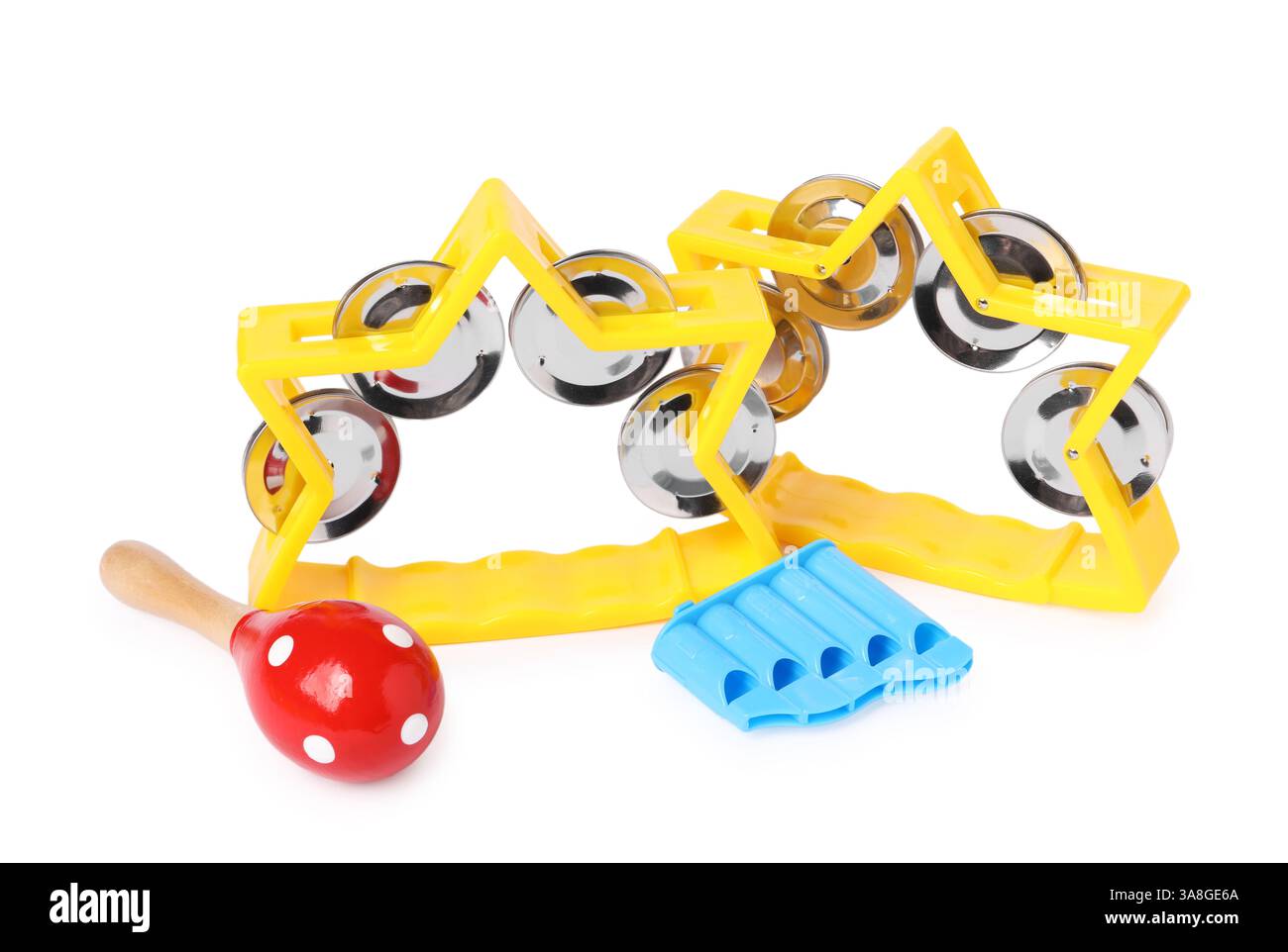 Colorful toy musical instruments isolated on white Stock Photo - Alamy
