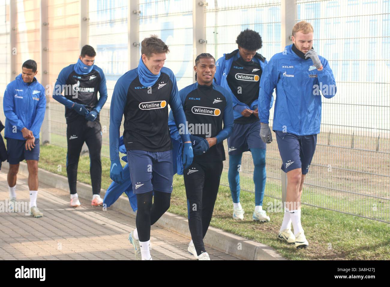 Saint Petersburg, Russia. 28th Mar, 2025. Aleksandr Sobolev (4R) and ...