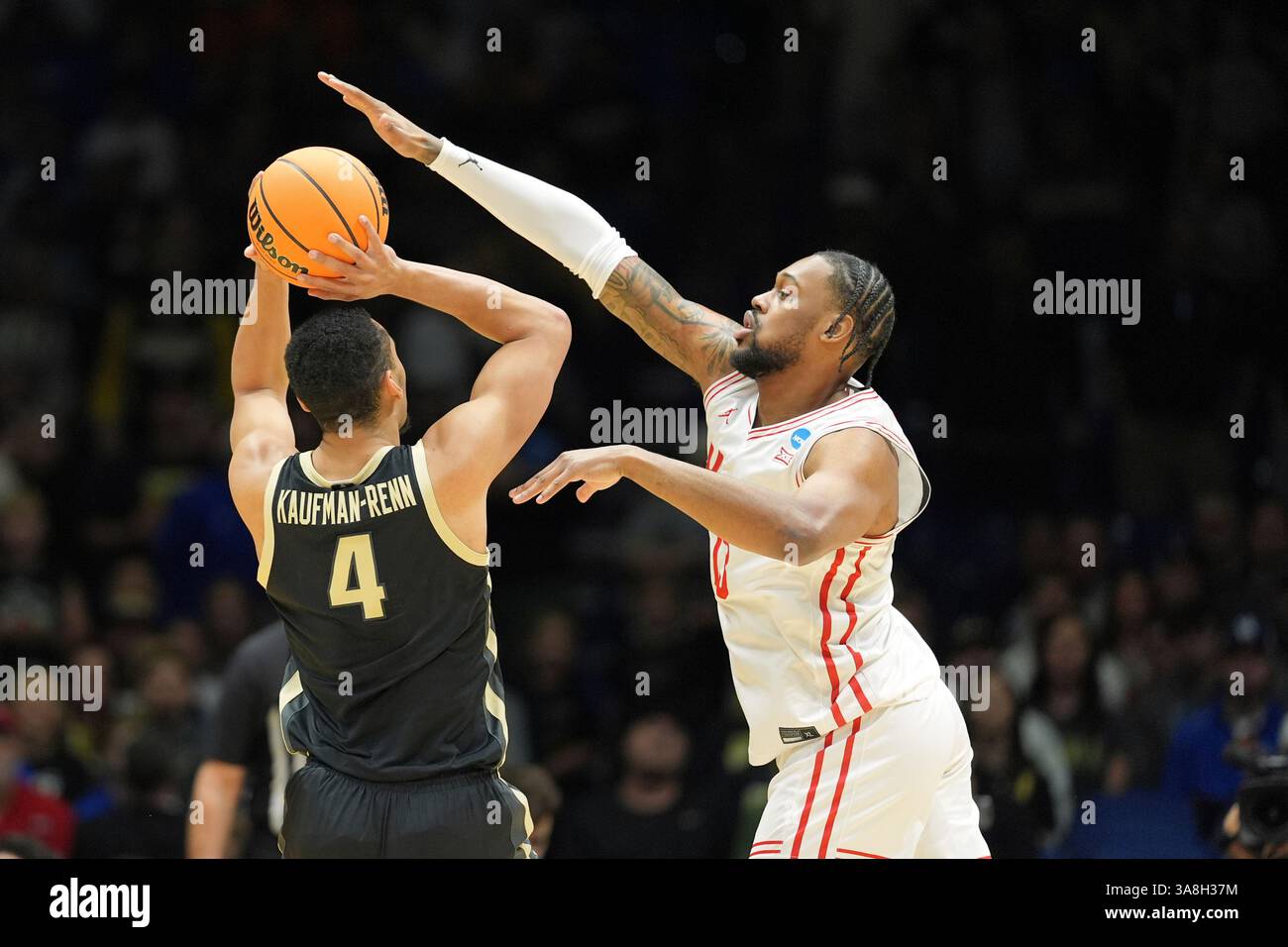 Purdue's Trey Kaufman-Renn (4) shoots as Houston's J'Wan Roberts ...