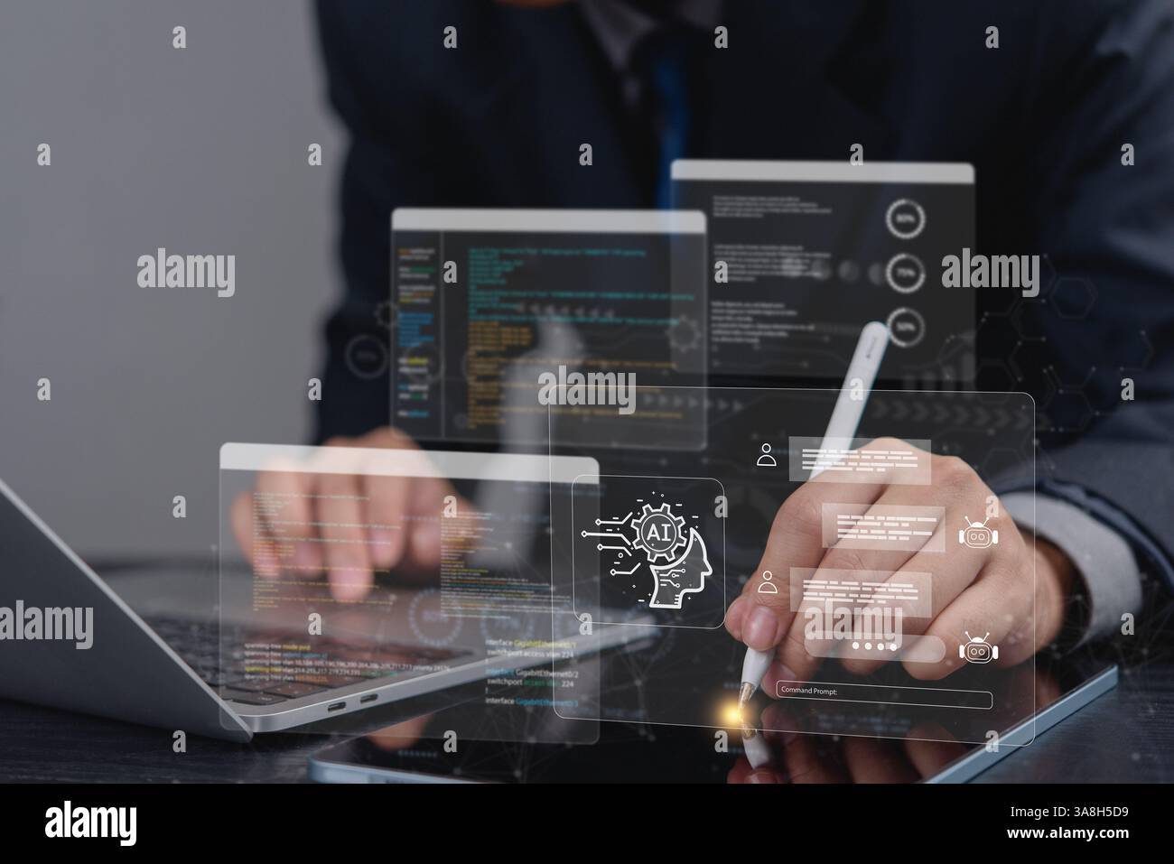 Businessman uses ai intelligence hi-res stock photography and images - Alamy