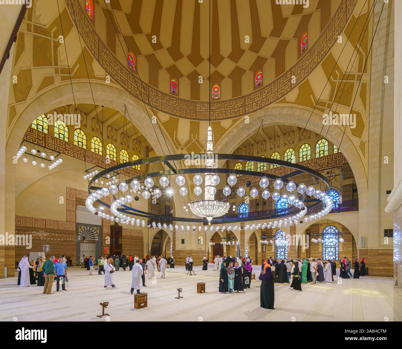 Manama, Bahrain - Jan 15 2024, Panoramic view of the interior, ceiling ...