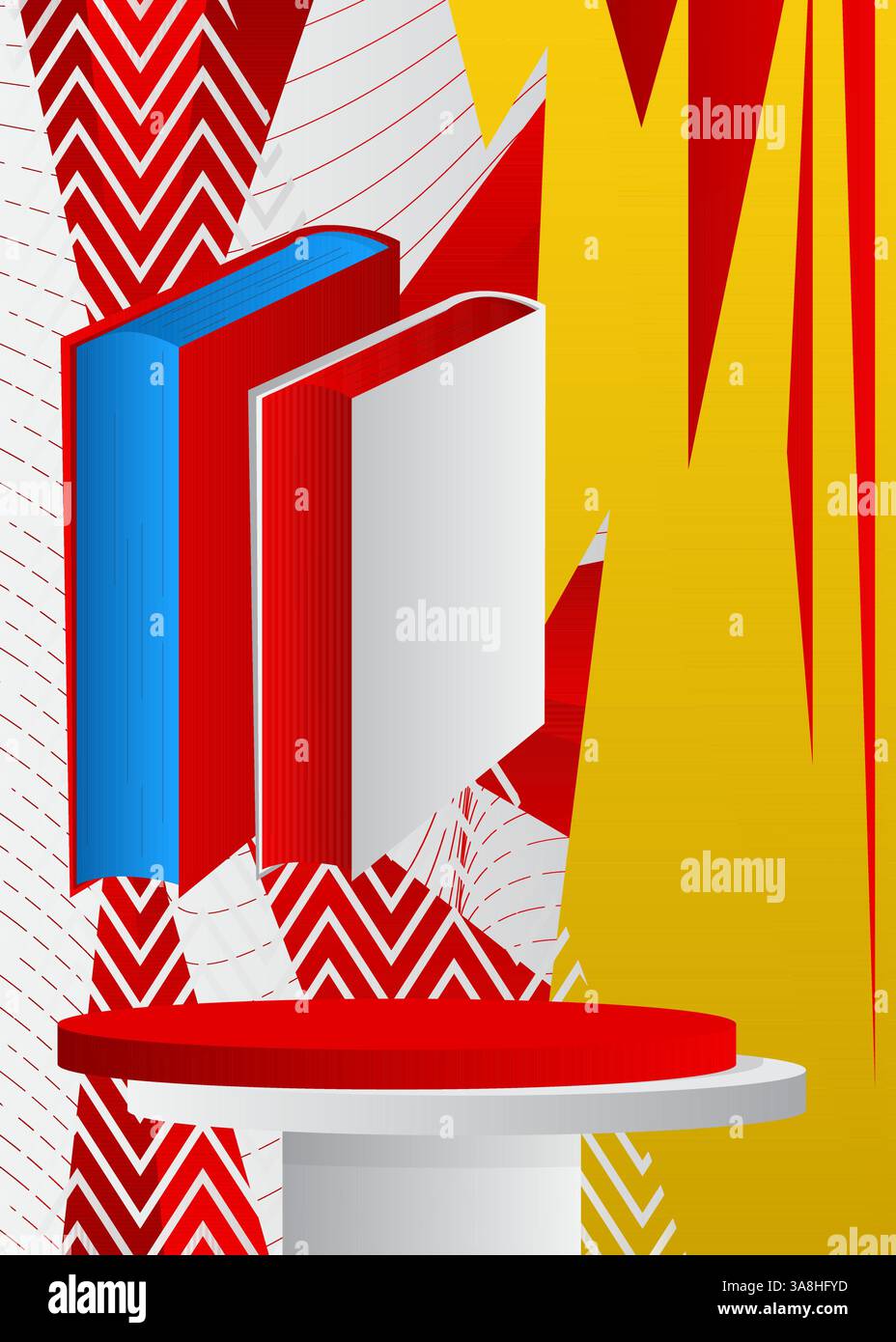 Mockup product display with Book. Vector cylinder pedestal podium ...