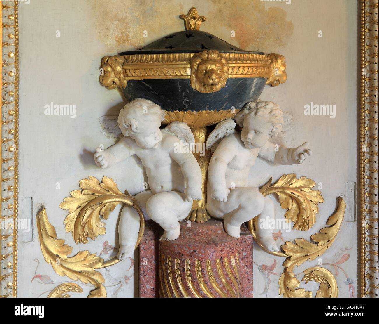 October 16, 2014 - Fontainebleau, France - Detail of putti which opened ...