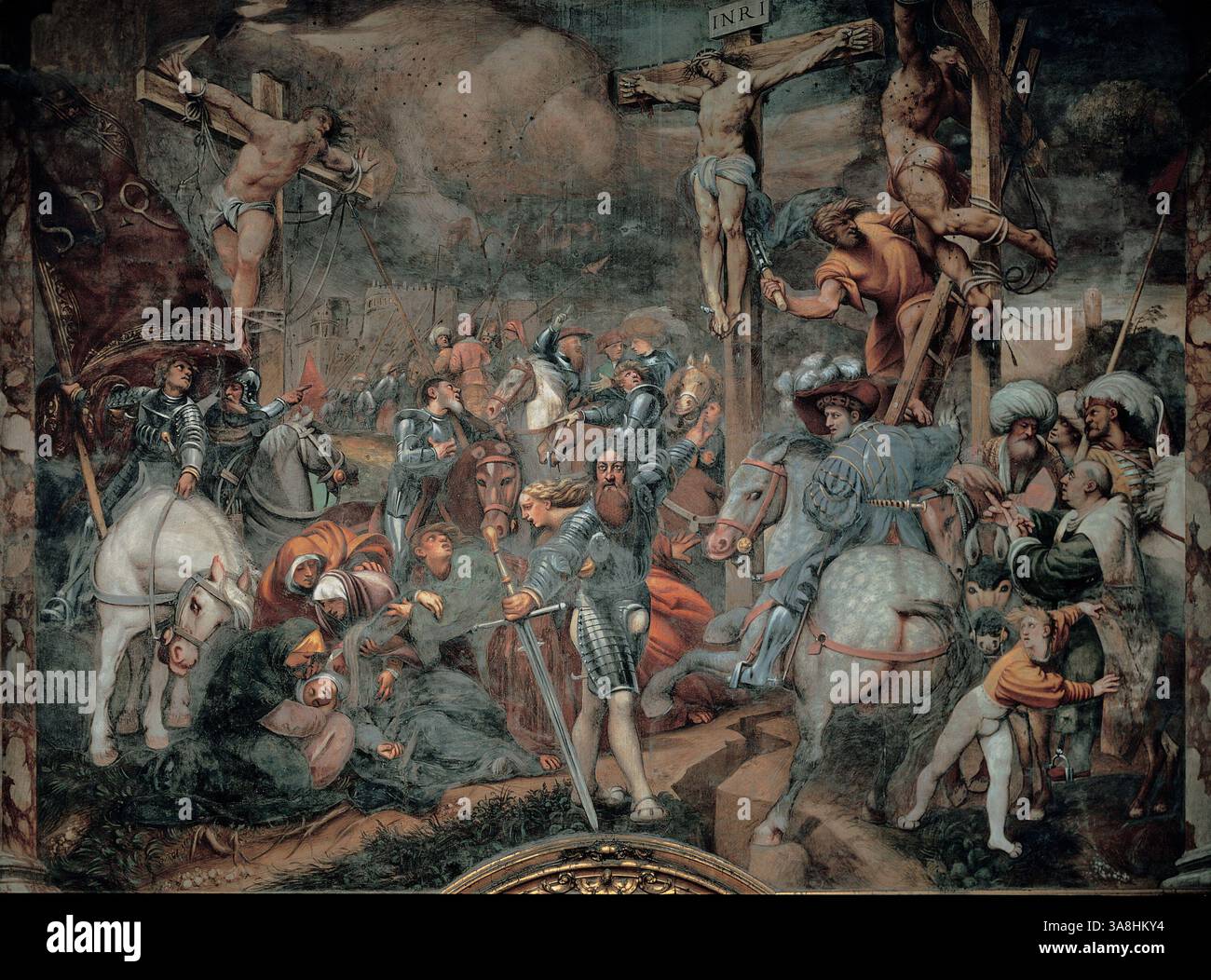 Sacchis Giovanni Antonio de known as il Pordenone, Scenes from the Life of Christ: Crucifixion ...