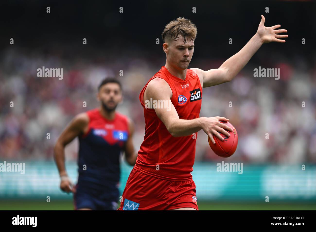 Melbourne, Australia. 29th Mar, 2025. Xavier Lindsay of the Demons ...