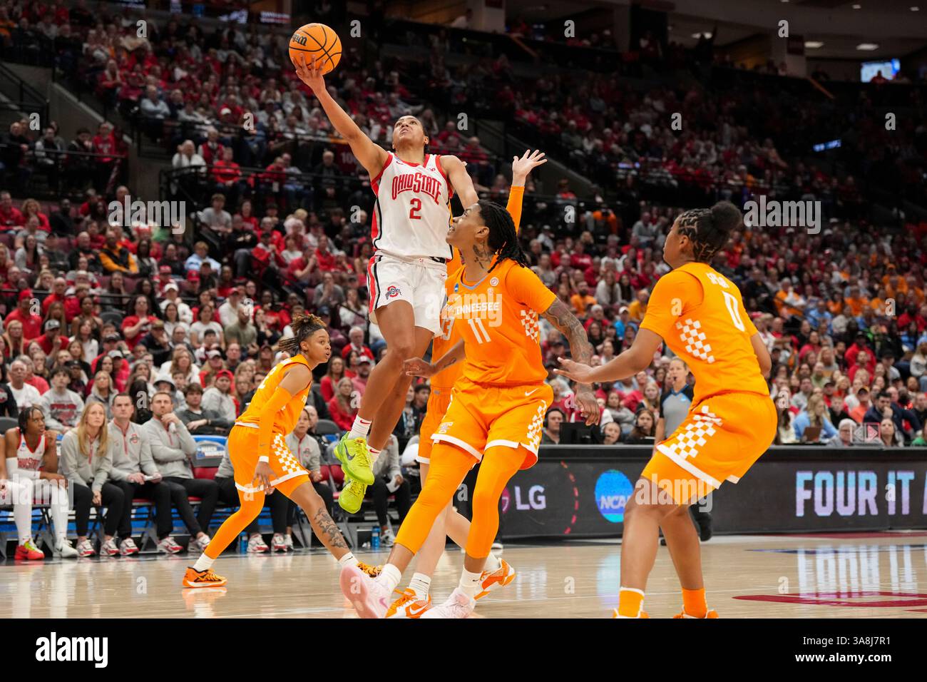 Ohio State forward Taylor Thierry (2) shoots against Tennessee forward ...